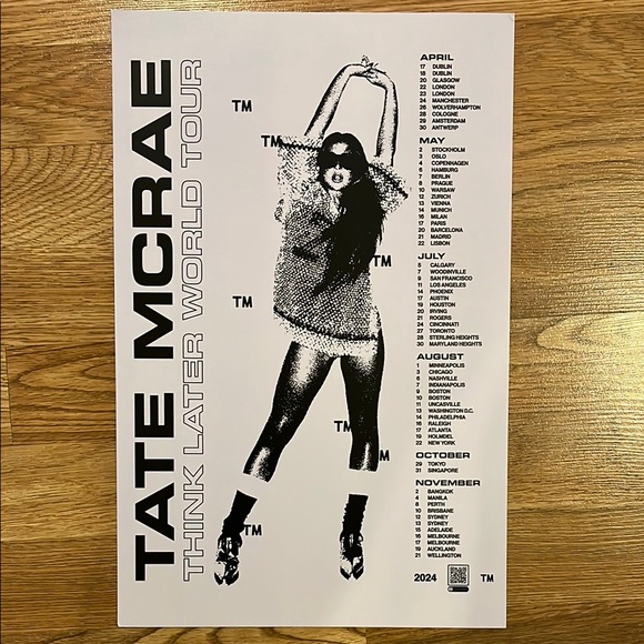 Tate Mcrae | Wall Decor | Tate Mcrae Think Later World Tour Exclusive ...